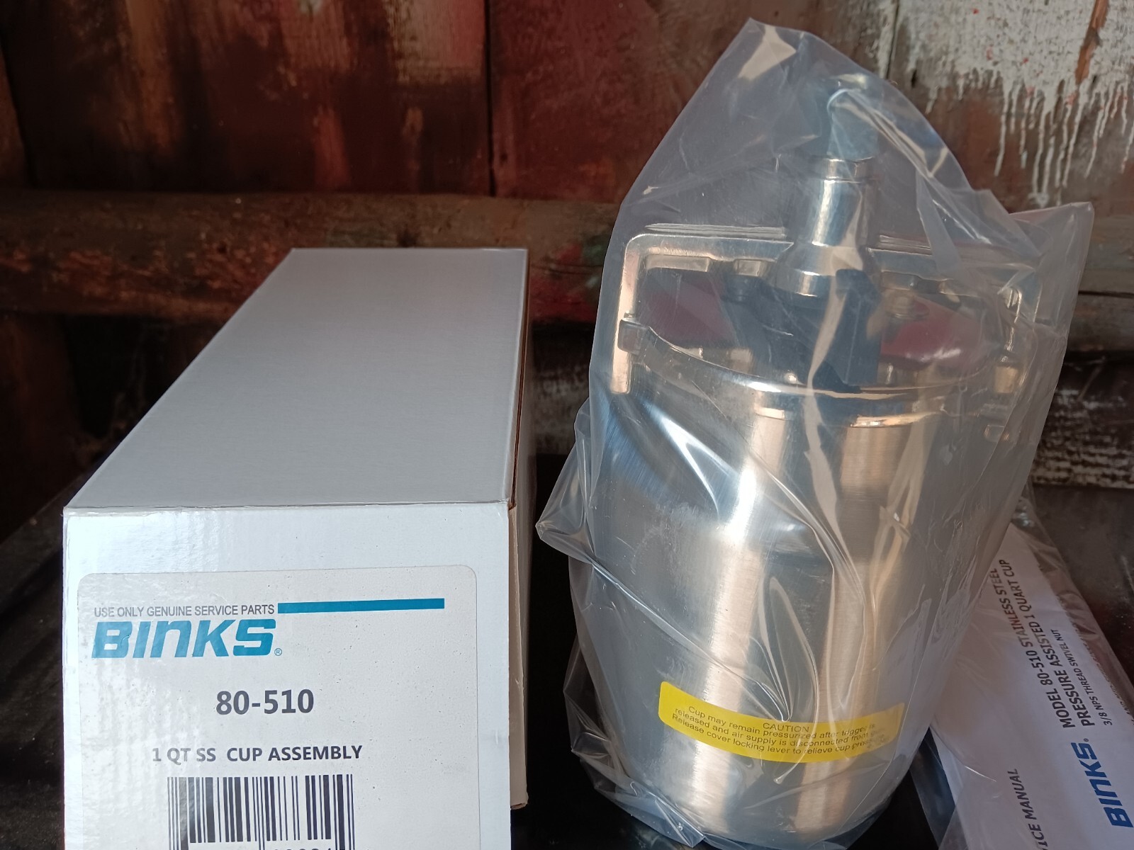 BINKS- 80-510 stainless steel 1 qt Pressure Cup | eBay