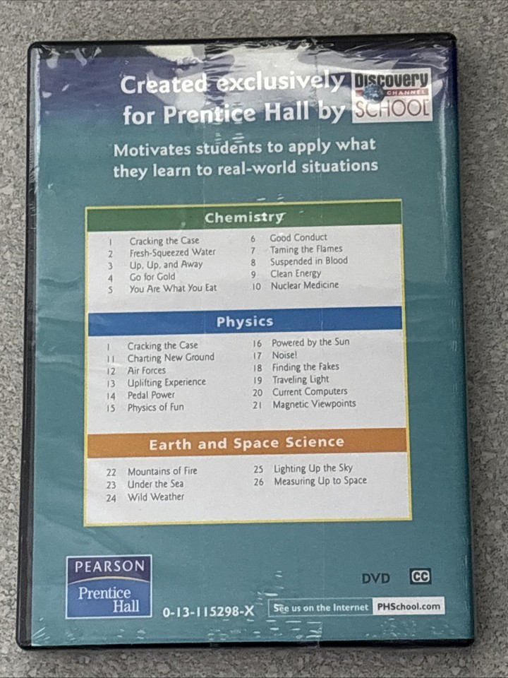 PRENTICE HALL PHYSICAL SCIENCE CONCEPTS IN ACTION DVD NEW VIDEO FIELD ...