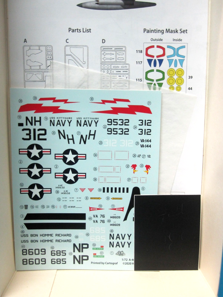 HOBBY 2000 72037 1/72 scale US NAVY A-4C SKYHAWK JET FIGHTER UHQ MODEL ...