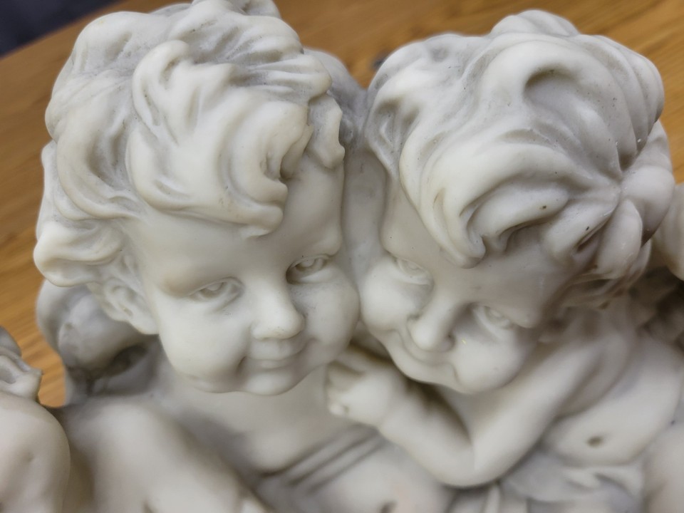 Cherub Conclave Angel Statue - 18" Antique Stone Finish for Indoor ...