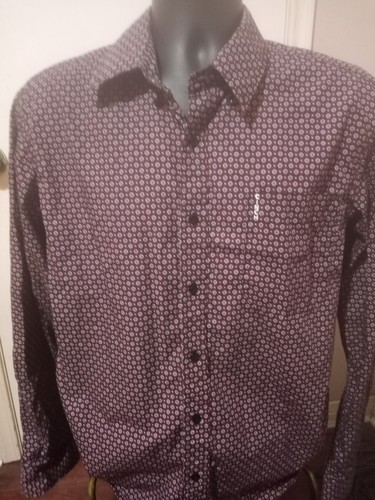 Cinch Modern Fit All Over Print Purple Western Cowboy Rodeo Shirt Sz ...