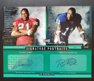 2005 Upper Deck Portraits Frank Gore/Roscoe Parrish Signature Duals ...