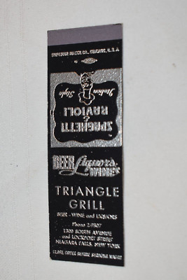 Triangle Grill Niagara Falls New York 20 Front Strike Matchbook Cover ...