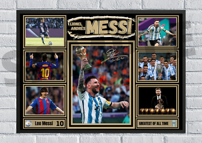 Lionel Messi signed A4/A3 Football Poster Print Memorabilia/Collectable ...