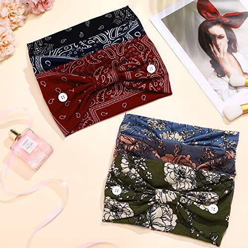 Nursing Headbands with Buttons for Nurses Doctors Women Boho Head Wraps ...