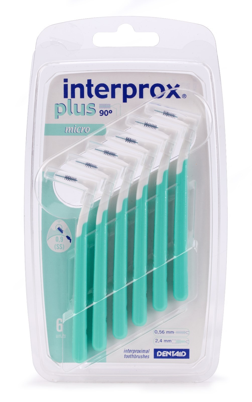 Interprox Plus Green 1.1mm Micro Interdental Brush - Pack of 6 Brushes ...