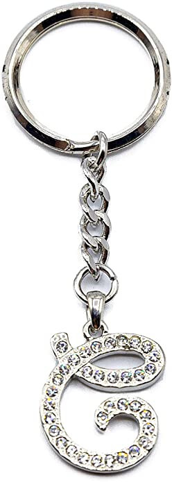 Chrome Plated Letter C Keychain Ring With Swarovski Crystals | eBay