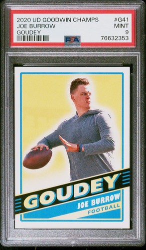 2020 UD Upper Deck Joe Burrow Rookie RC PSA 9 Goodwin Champions Goudey ...