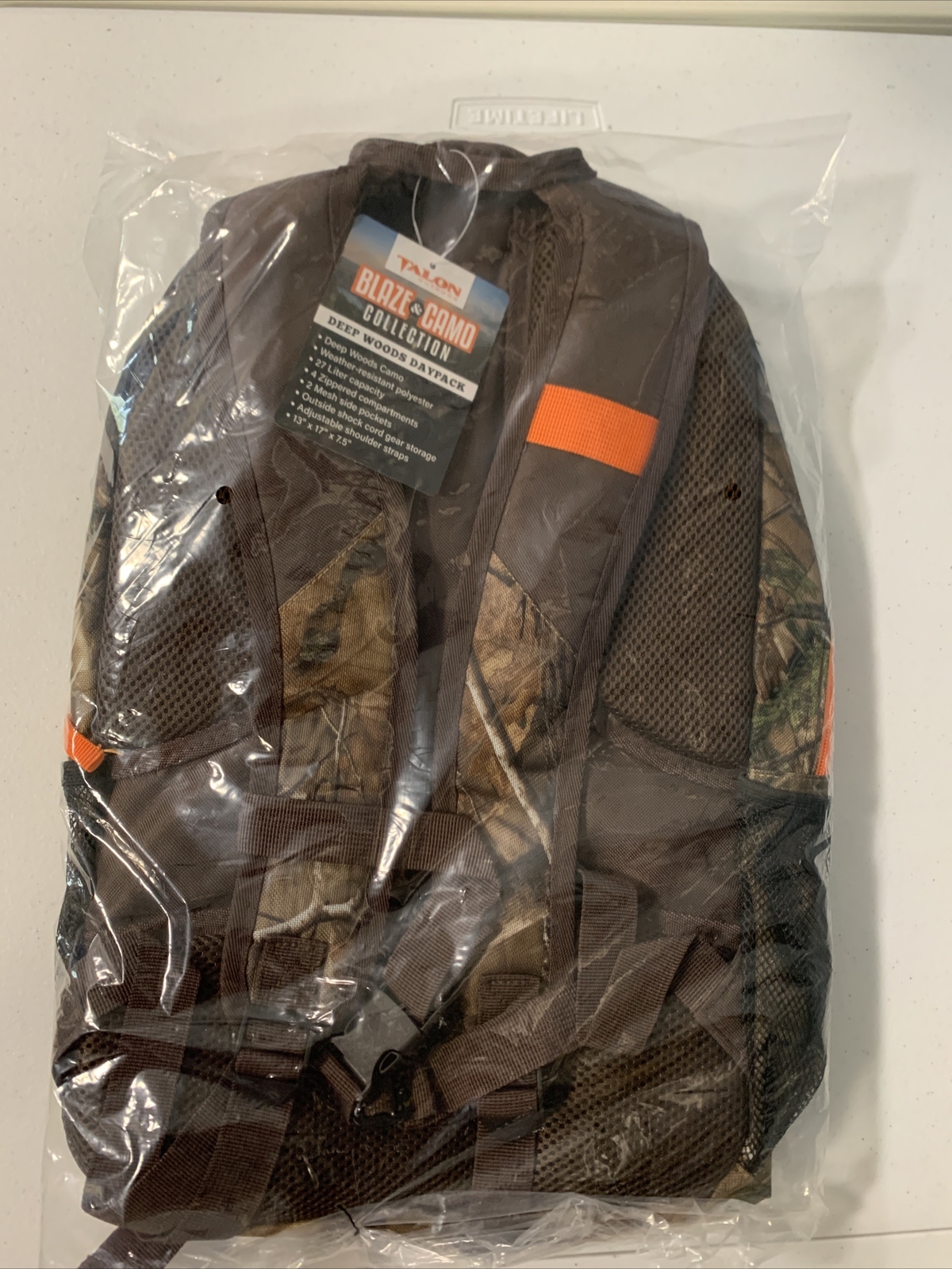 New Set Of 2 Talon Outdoors Camo/Orange Deep Woods Daypack Backpack ...