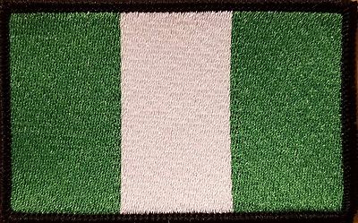 NIGERIA Flag Patch With Hook Adhesive Fastener Emblem Black Border | eBay