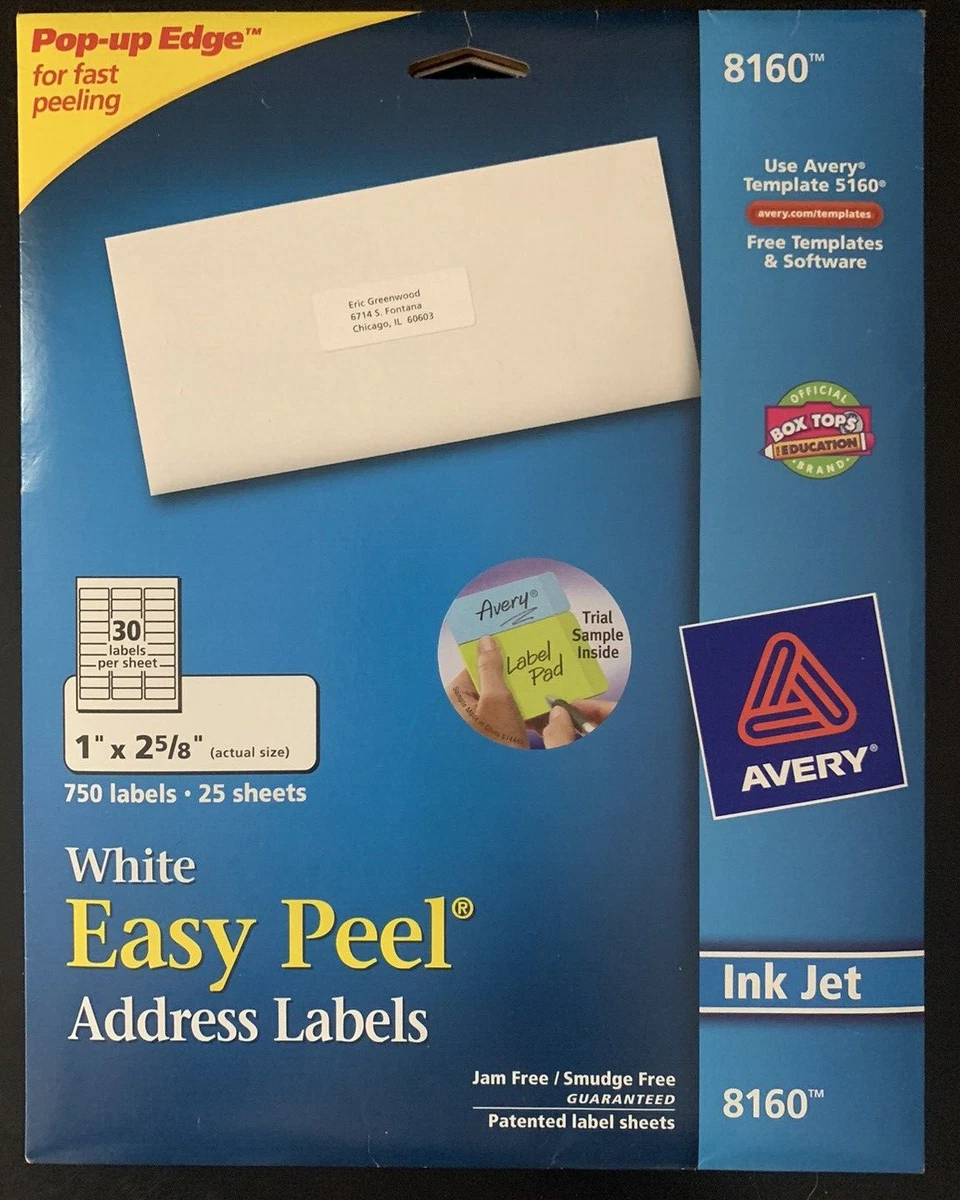 Avery Easy Peel Address Labels, Sure Feed Technology,, 44% OFF