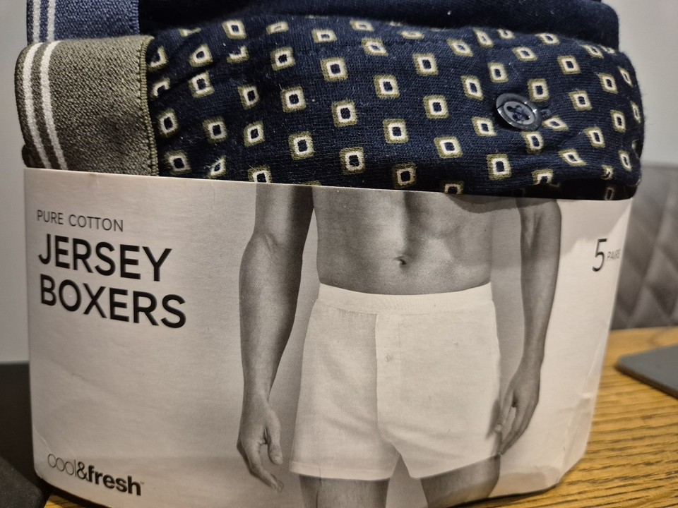 Marks & Spencer 5 Pack Pure Cotton Jersey Boxers Cool & Fresh Navy ...