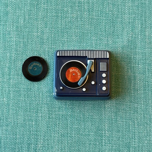 Vintage Barbie Skipper Francie Blue Record Player & 2 Records 1960s ...