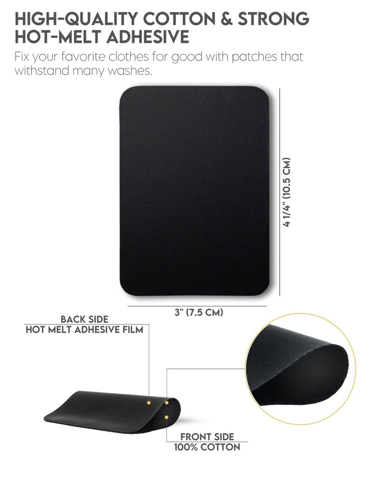 ZEFFFKA Premium Quality Fabric Iron-on Patches Inside & Outside 1-Pack ...