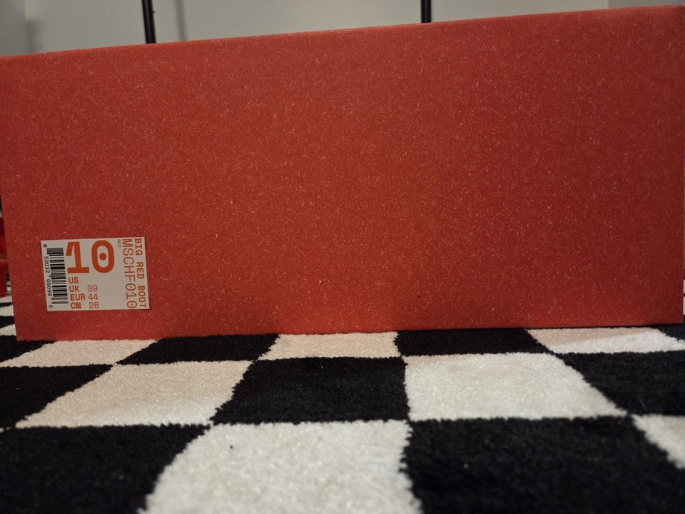 MSCHF Red Men's Rain Boots US Size 10 Round Toe Pull On Rubber Upper | eBay