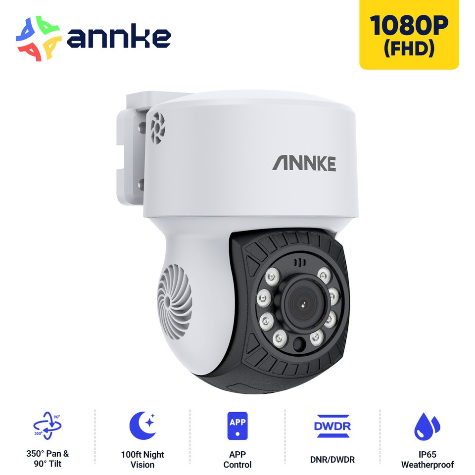 ANNKE 1080P Video 350° Pan&Tilt CCTV Security Camera Outdoor 2MP IR ...