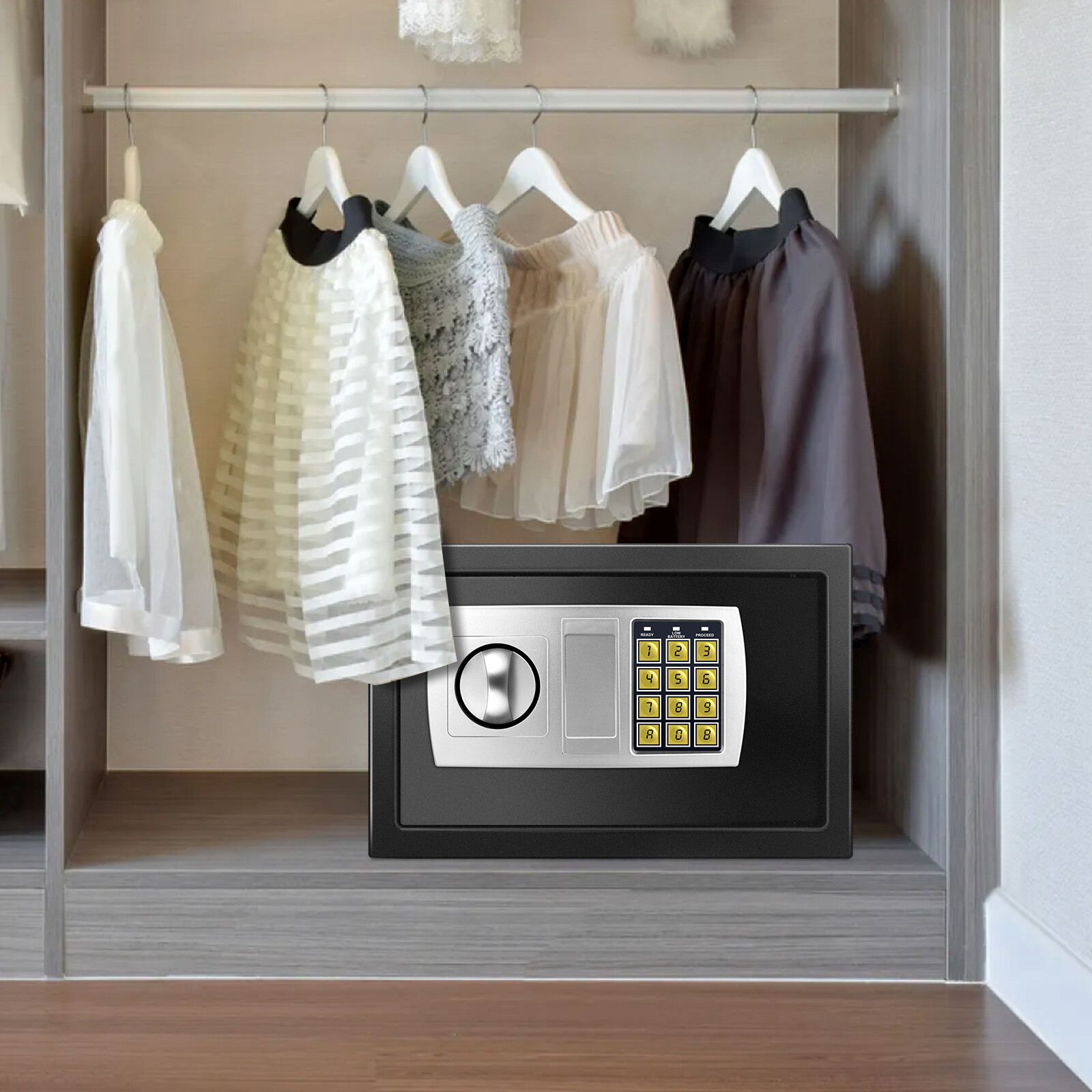 8.5L SOLID STEEL SAFE HEAVY DUTY FIREPROOF HOME OFFICE MONEY CASH ...