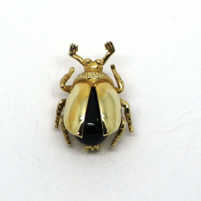 14k Yellow Gold Beetle Pin Brooch | eBay
