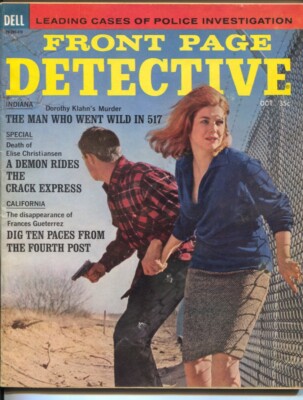 MAG: Front Page Detective 10/1964-Dell-crime escape cover-violent crime ...