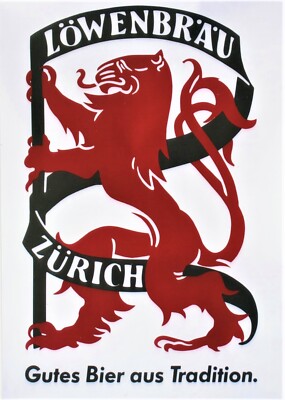 Original vintage poster LOWENBRAU BEER RED LION c.1930 Baumberger | eBay
