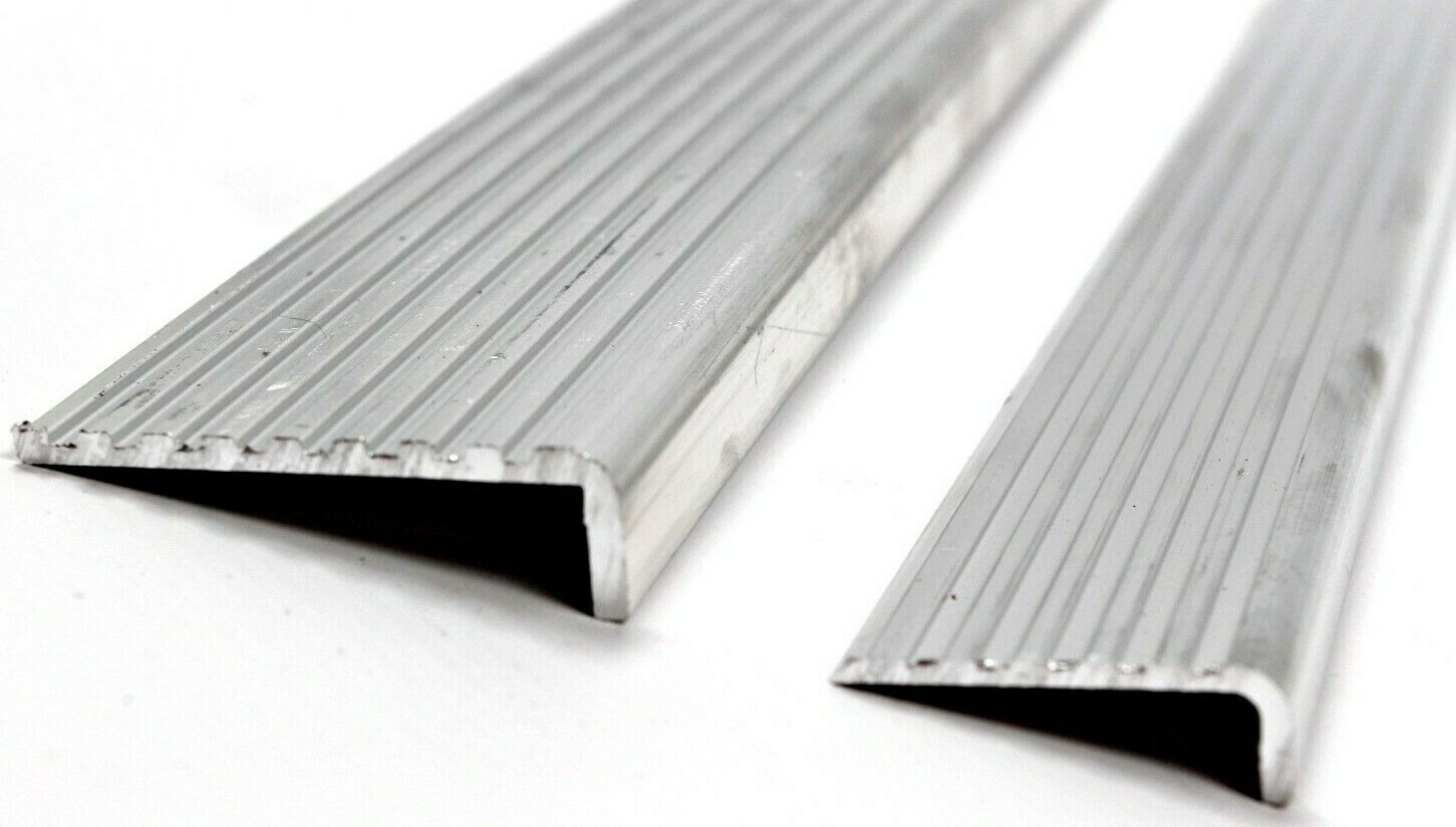 ALUMINIUM Stair Nosing FLUTED ANGLE Anti Slip Edging for Stairs Steps ...