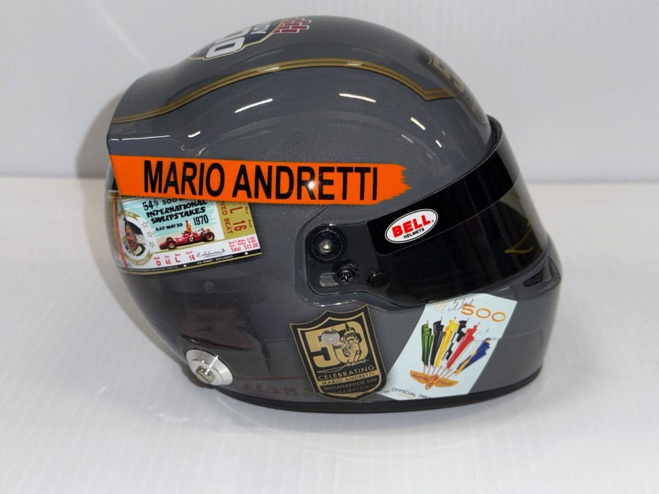 MARIO ANDRETTI, HAND SIGNED 1/2 SCALE 2019/1969 50TH INDY 500 WIN HELMET, SALE! | eBay