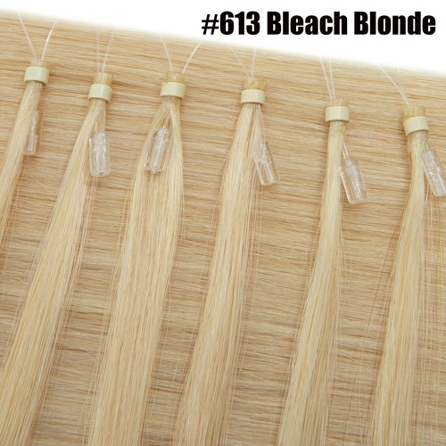 Micro Ring Loop Tip 100% Remy Human Hair Extension Straight Micro Bead ...