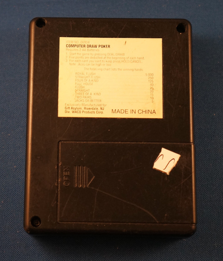 WACO COMPUTER DRAW POKER ELECTRONIC HANDHELD VIDEO GAME CASINO CARDS ...