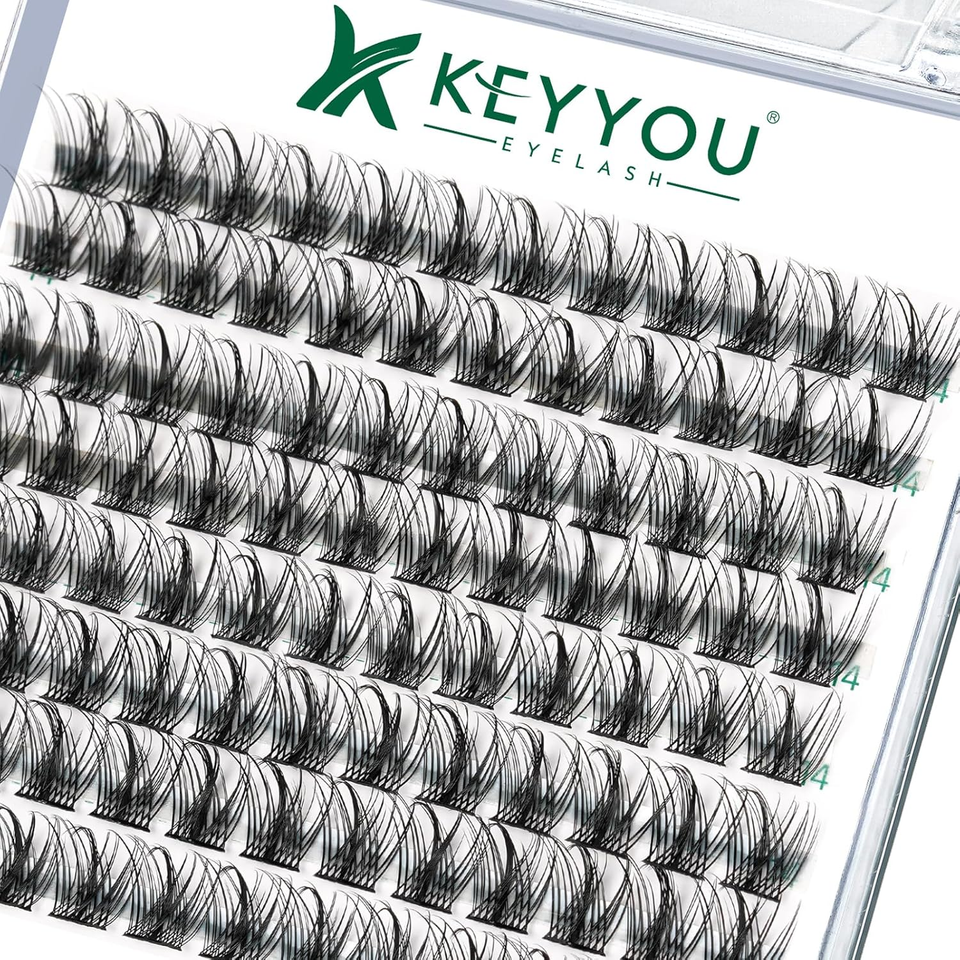 Lash Clusters,96 Pcs Cluster Lashes D Curl 14Mm DIY Lash Extensions ...