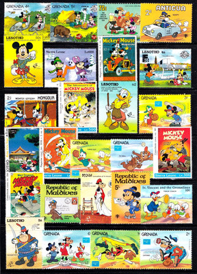 Disney 26 Mint Postage Stamps Goofy Mickey Minnie Mouse Donald Duck ...