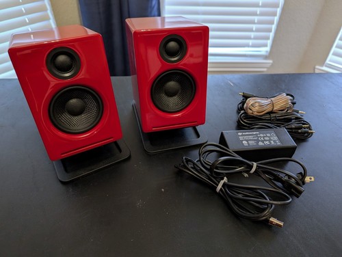 Audioengine A2+ Plus Bluetooth aptX-HD Powered Speakers (Red) + DS1M ...