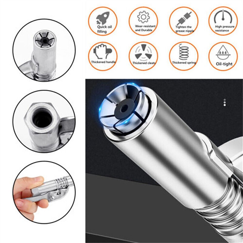 2PCS Grease Gun Coupler High-Pressure Quick Release Lock Oil Injection ...