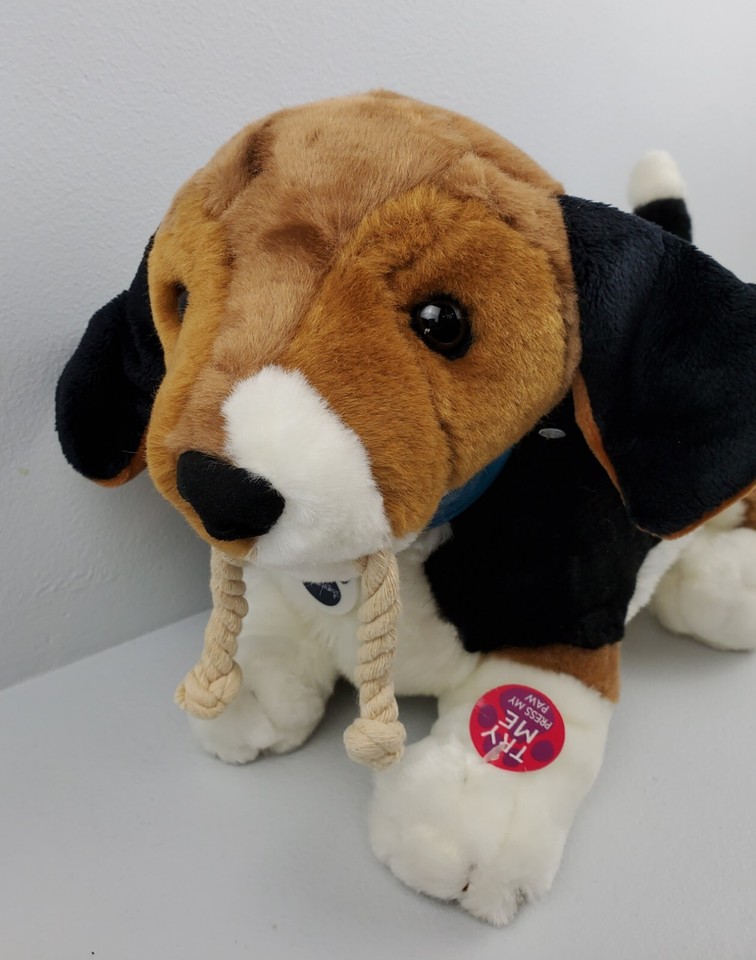 Nintendogs BEAGLE Dog Plush Stuffed Animal Blue Collar Works Nintendo ...