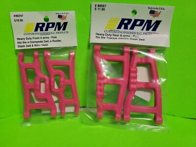 RPM TRAXXAS 2WD SLASH PINK Front + Rear SUSPENSION ARMS 2 pair 1/10 ...