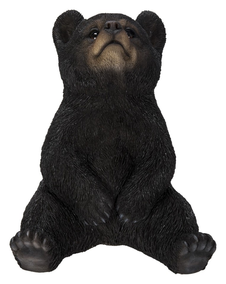 Sitting Black Bear Statue Garden Decor Home Backyard Display Wildlife Animal | eBay