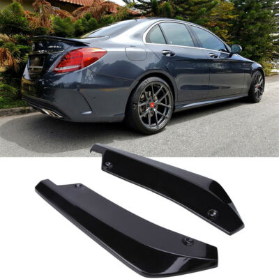 Rear Bumper Lip Splitter Diffuser Gloss Black For Mercedes-Benz W205 ...