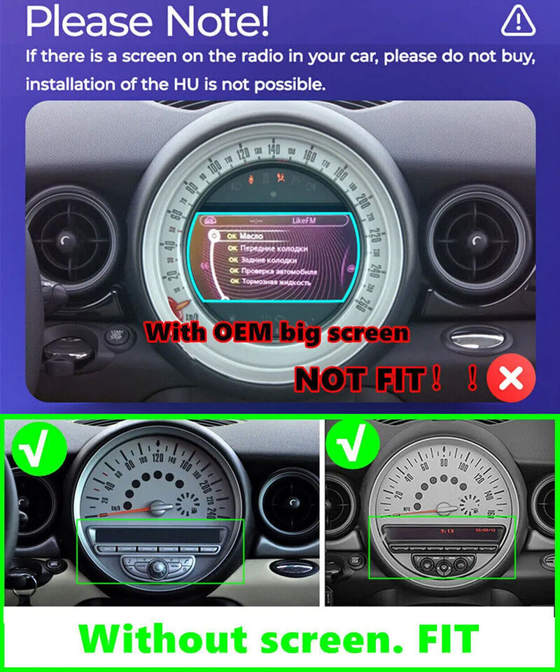 ANDROID 13 CARPLAY GPS CAR STEREO RADIO FOR BMW MINI COOPER R56 2007 ...