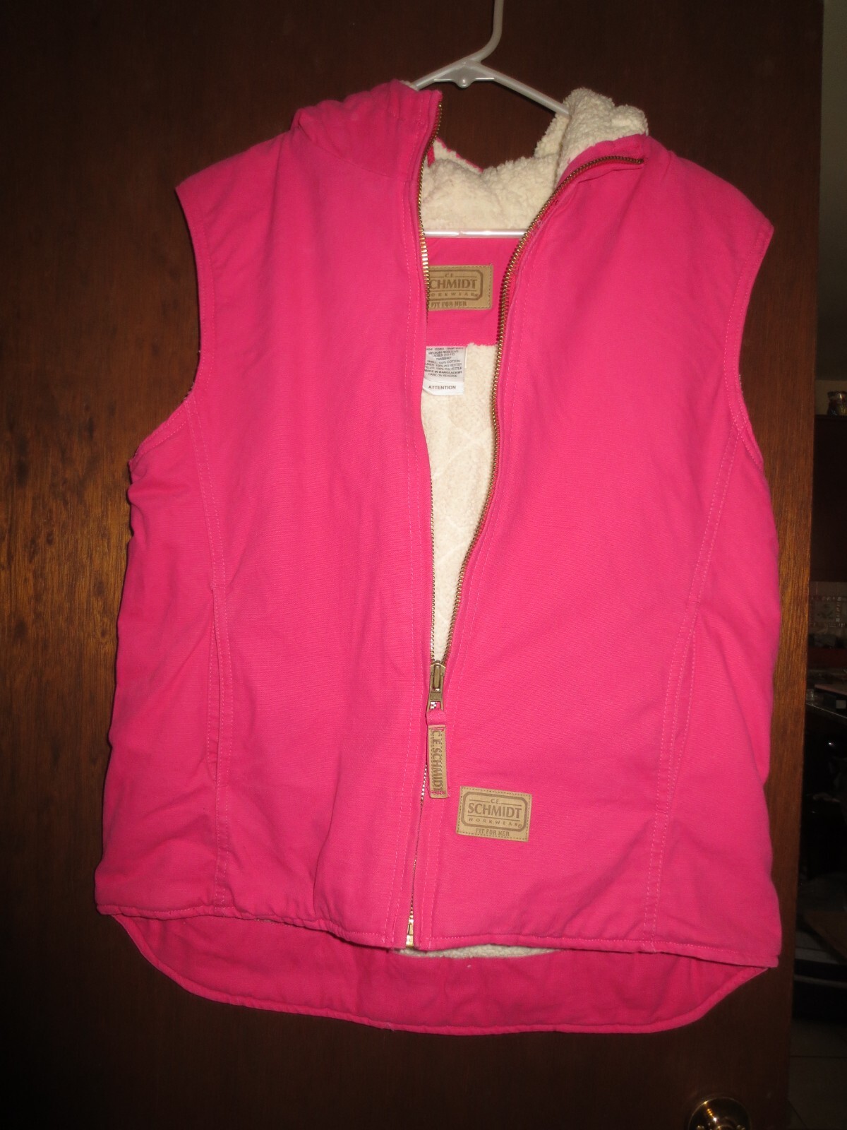 Women's Schmidt Workwear Pink Zip Fleece Lined Vest Size M 10-12 VGC | eBay