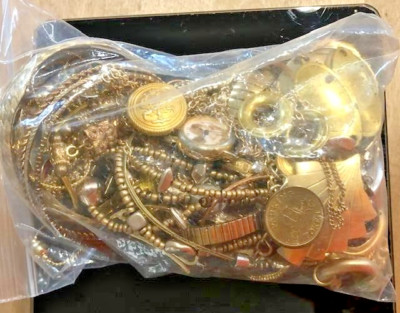1 Pound "GOLDTONE" Jewelry - Bulk buy, Scrap lot, craft-ALK98 | eBay