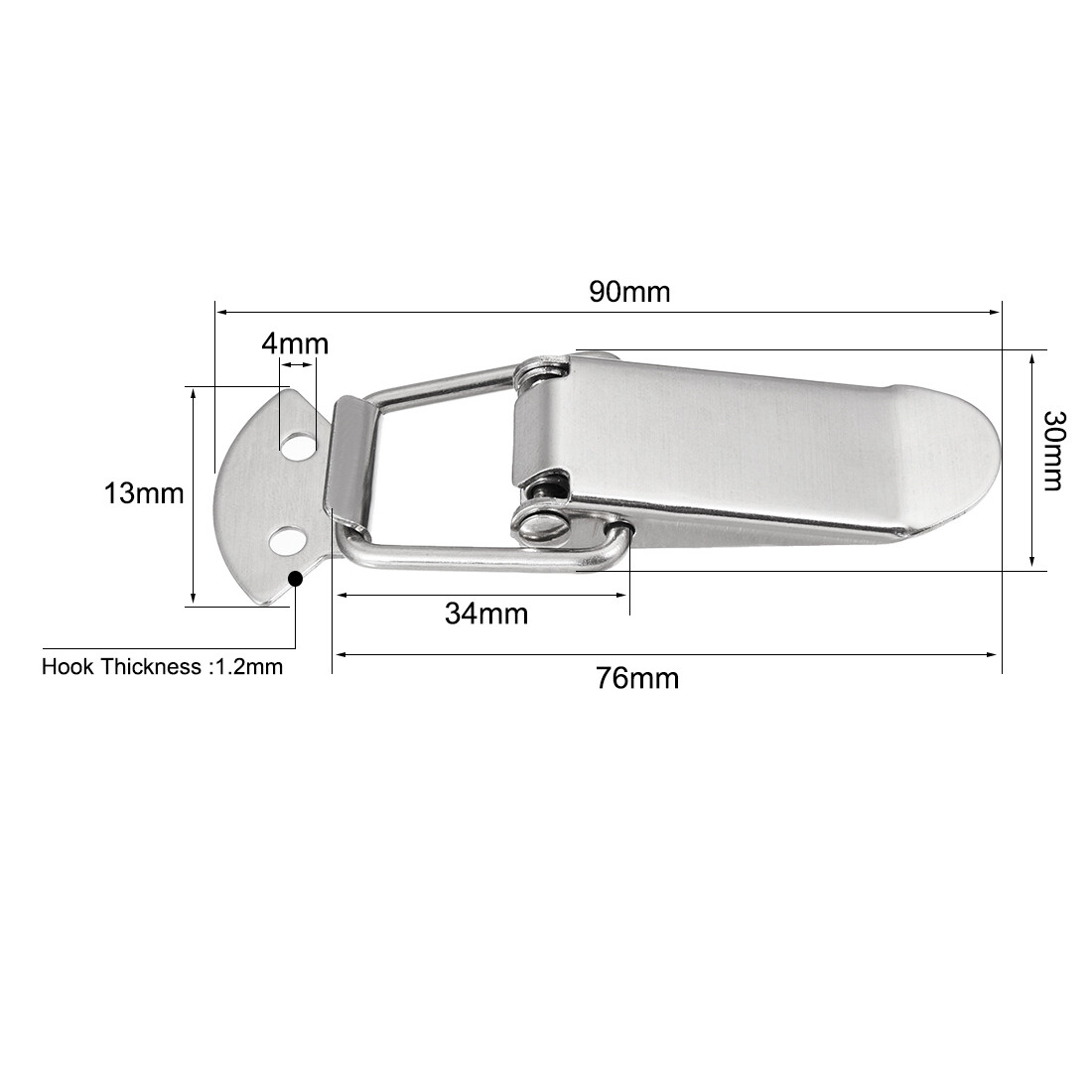 1 pcs Spring Loaded Toggle Latch Catches Hasps Clamps, 91mm Overall ...