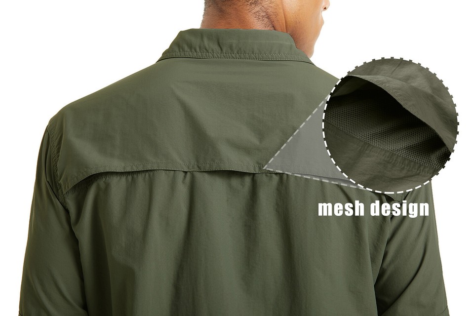 Men's Outdoor Hiking Shirt UPF50+ Sun Protection Long Sleeve Quick Dry ...