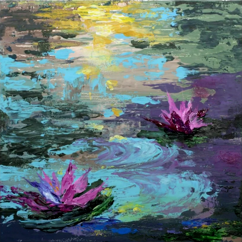 Water Lily Painting Abstract