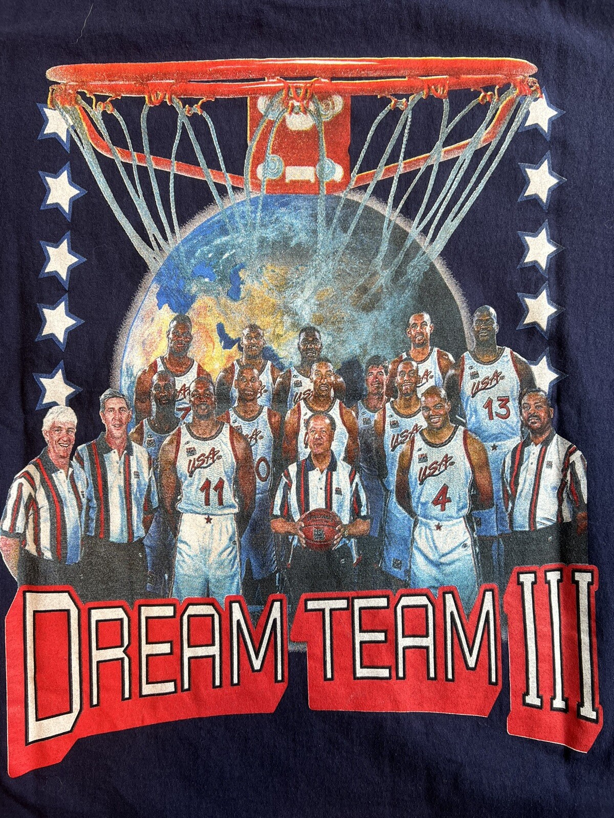 1996 USA Dream Team 3 Olympics Rap T-Shirt NBA All stars Charles ...