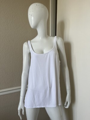 CHICO'S Bright White Modal Stretch Knit THE ULTIMATE TEE Tank Top Sz 3 ...