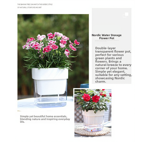 Self-watering Pot Office Desk Home Interior Automatic Water Absorption ...