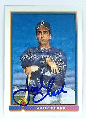 Jack Clark autographed baseball card (Boston Red Sox) 1991 Topps Bowman ...