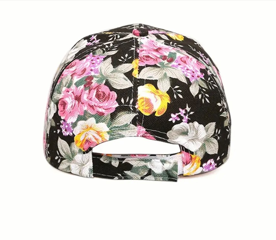 Vibrant Floral Print Baseball Cap Adjustable Blue | eBay