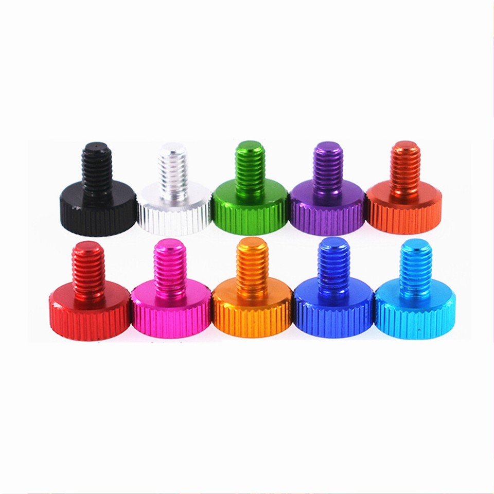 M6/12-25mm Aluminium alloy Knurled Thumb Screw Flat PC Case Color Hand ...