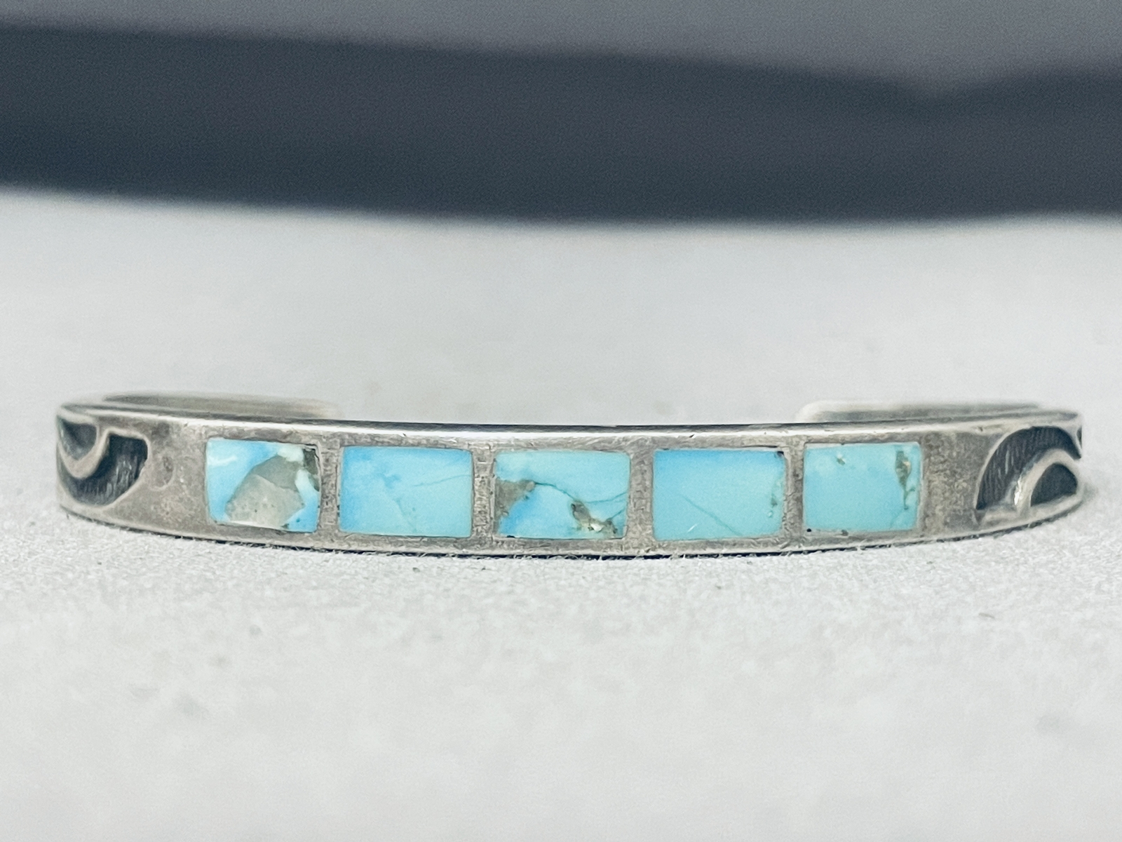 AMAZING VINTAGE HOPI TURQUOISE INLAY STERLING SILVER … - Gem