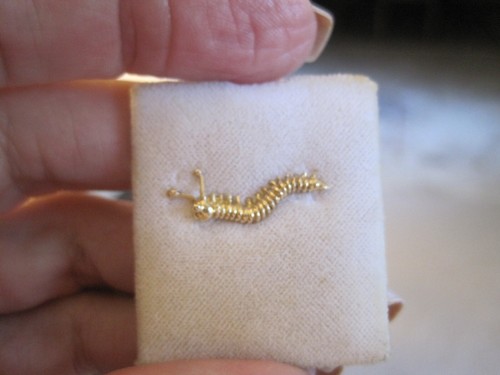 14K YELLOW GOLD INCH WORM TIE TACK & OR STICK PIN! | eBay